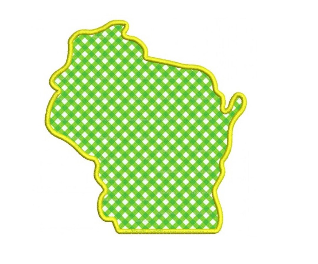 Wisconsin State Applique Machine Embroidery Digitized State Design ...