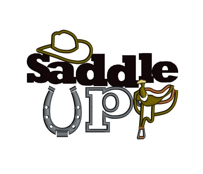 Saddle up Horseshoe and a Saddle Applique Machine Embroidery Digitized ...