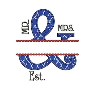 Mr & Mrs Applique Fancy Border Embroidery Digitized Design Design ...
