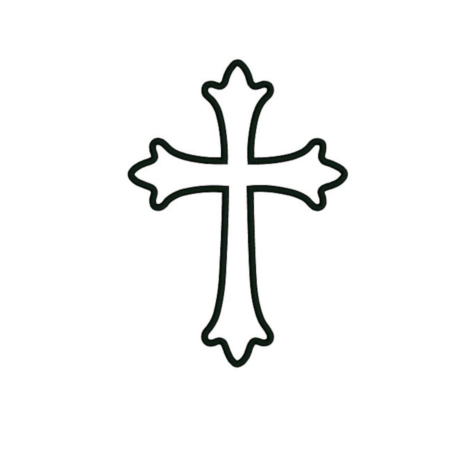 Simple Victorian Religious Cross Machine Embroidery Digitized - Etsy