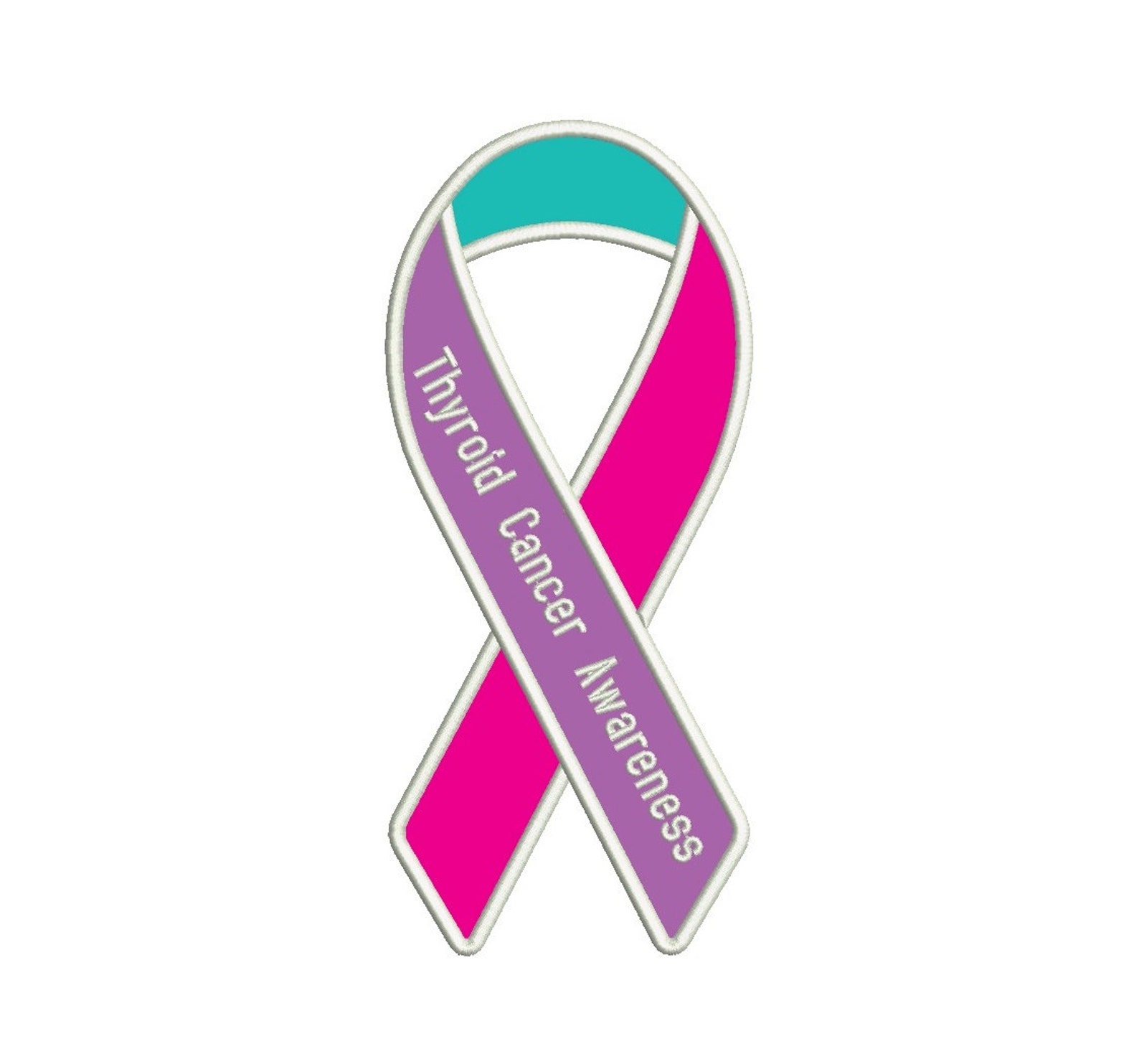 Thyroid Cancer Awareness Ribbon Machine Embroidery Digitized - Etsy