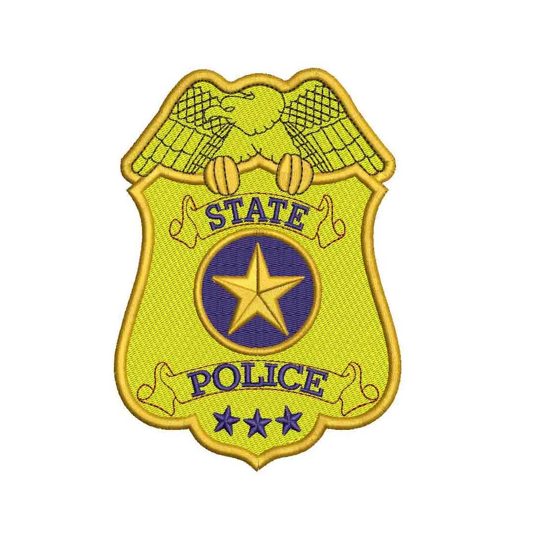 State Police Badge Filled Machine Embroidery Digitized Design | Etsy
