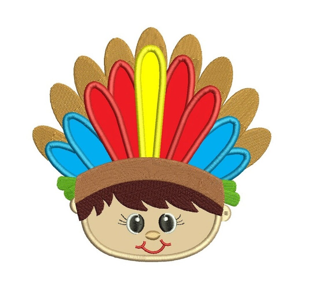 Little Boy Indian Head Applique Digitized Design Pattern - Instant ...