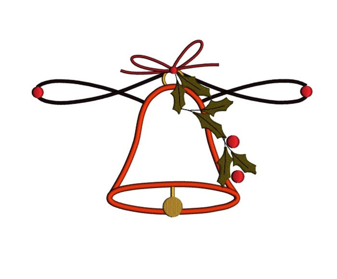 Fancy Christmas Bell Applique Machine Embroidery Digitized - Etsy