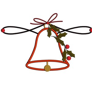 Fancy Christmas Bell Applique Machine Embroidery Digitized Design ...