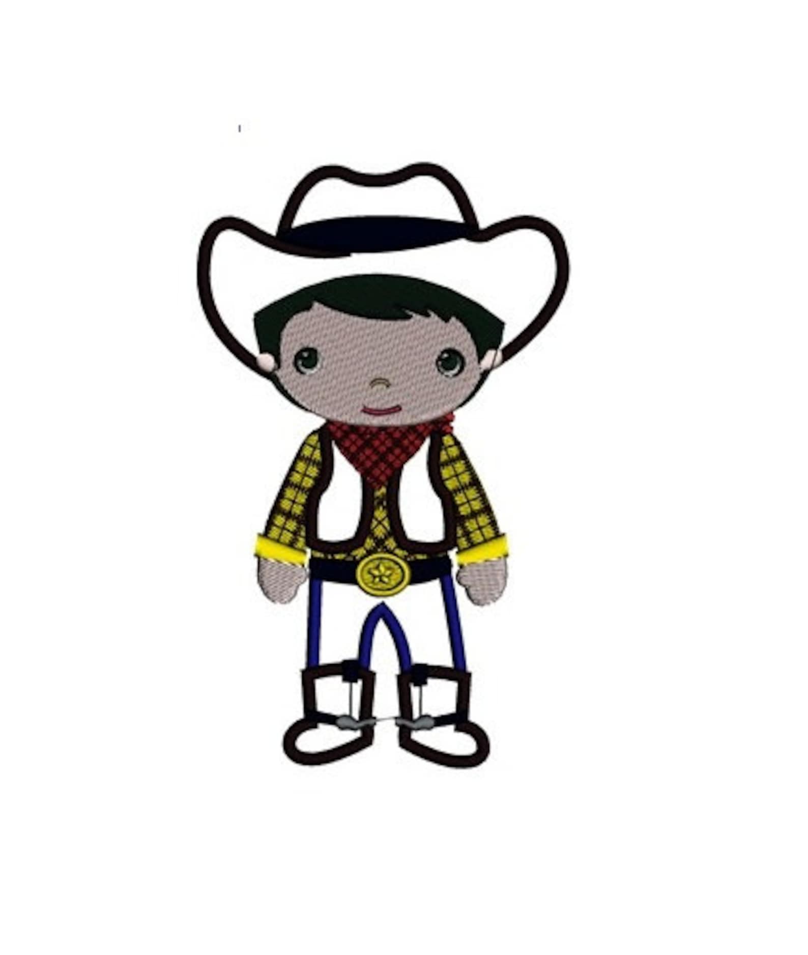 Little Cowboy Applique Western Machine Embroidery Digitized Design ...