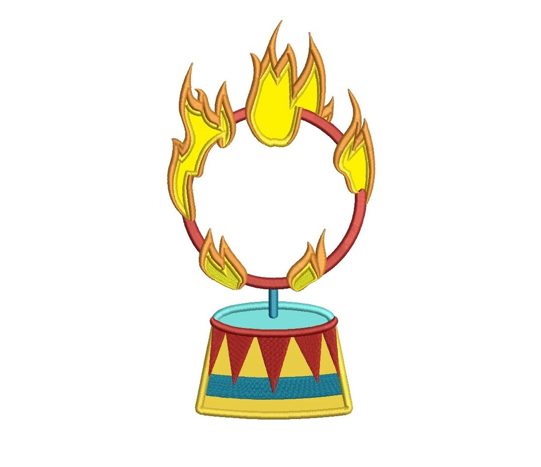 Circus Ring of Fire Applique Machine Embroidery Digitized Design ...