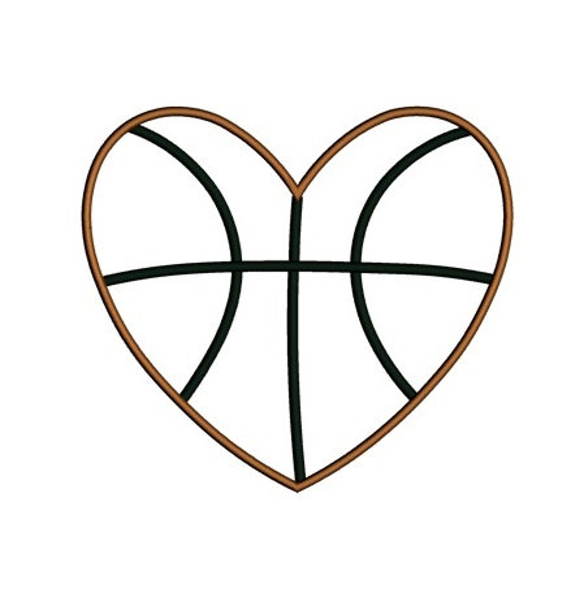 Basketball Heart Applique Machine Embroidery Digitized Design Pattern ...