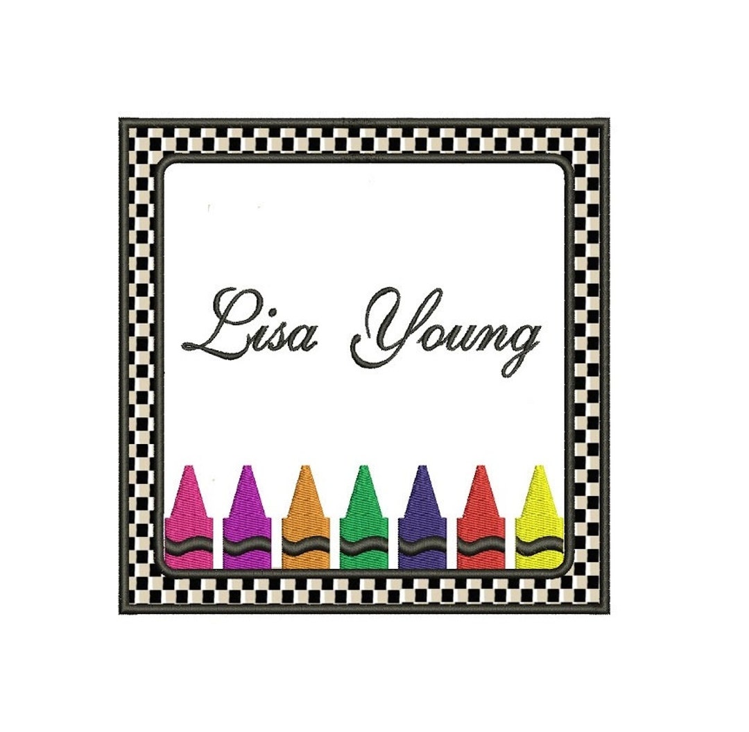 Crayons Applique School Machine Embroidery Digitized Design Pattern ...