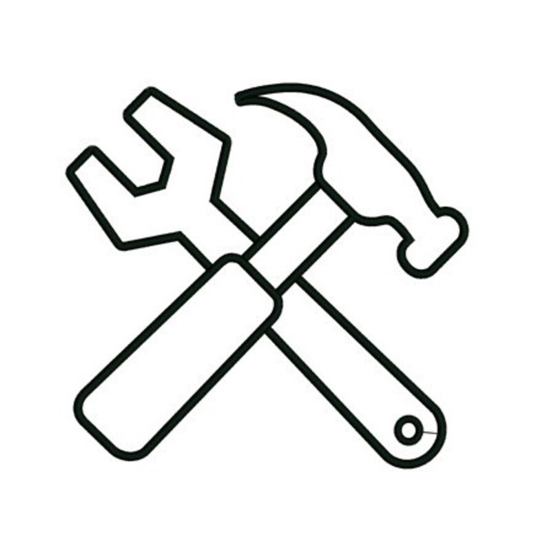 Hammer and a Wrench Applique Mechanic Handyman Machine Embroidery ...