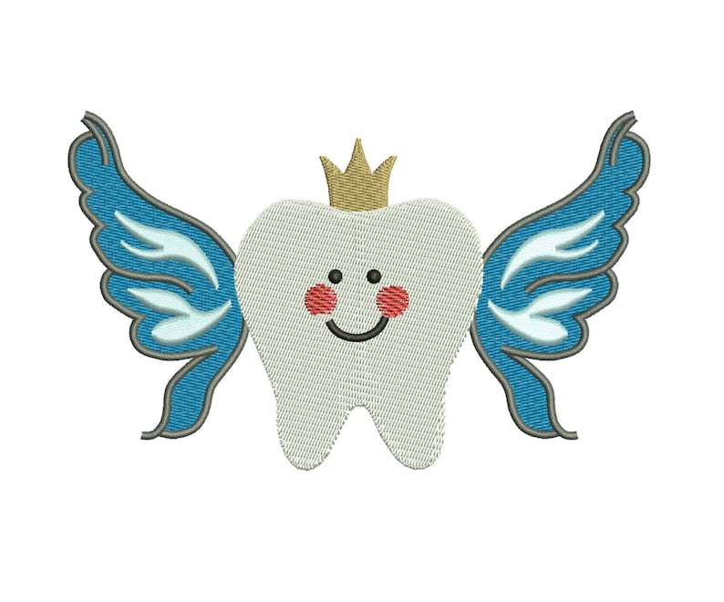 Tooth With Wings Filled Machine Embroidery Digitized Design - Etsy