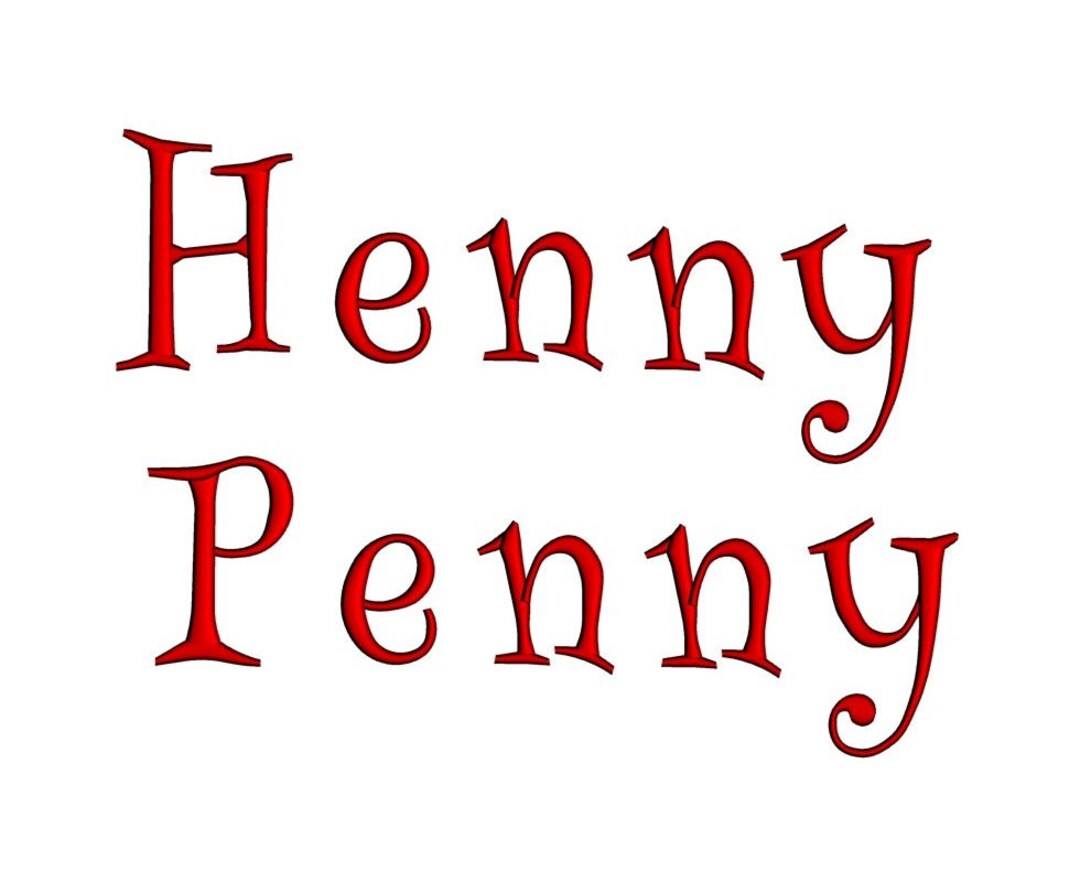 Henny Penny Satin Script Digitized Machine Embroidery Font Upper and ...