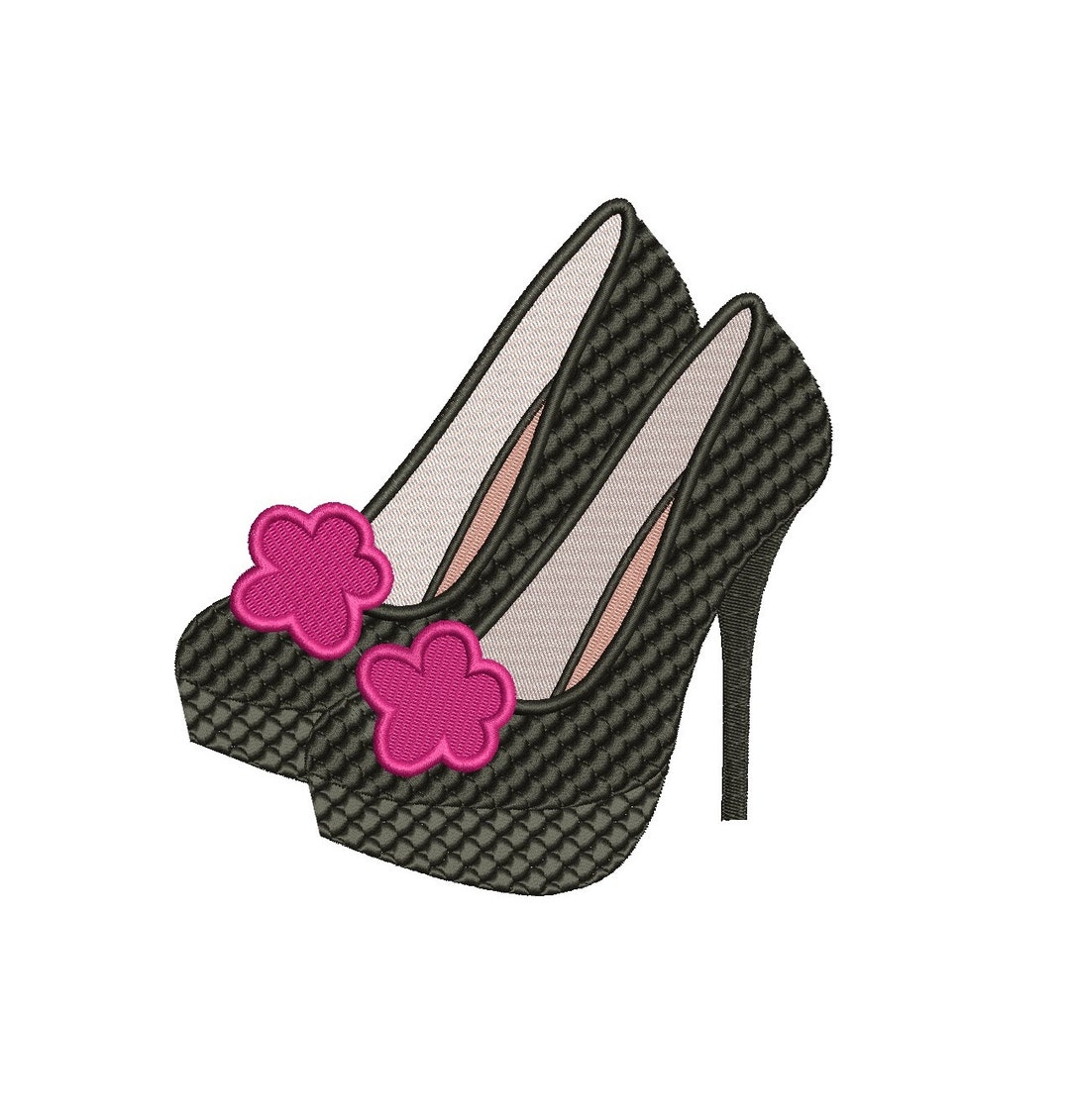 Stiletto Shoes Filled Music Machine Embroidery Digitized Design Design ...