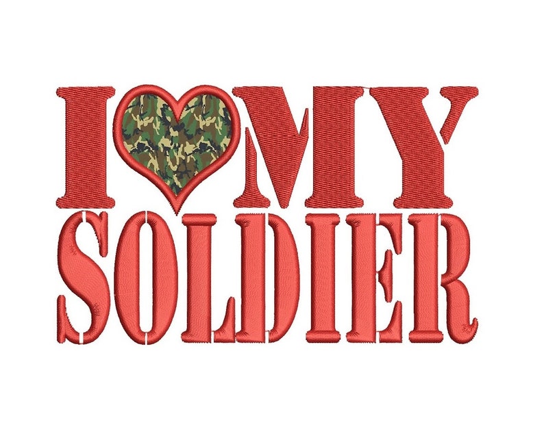 Te amo a mi soldado militar apliques máquina de bordado digitalizado ...