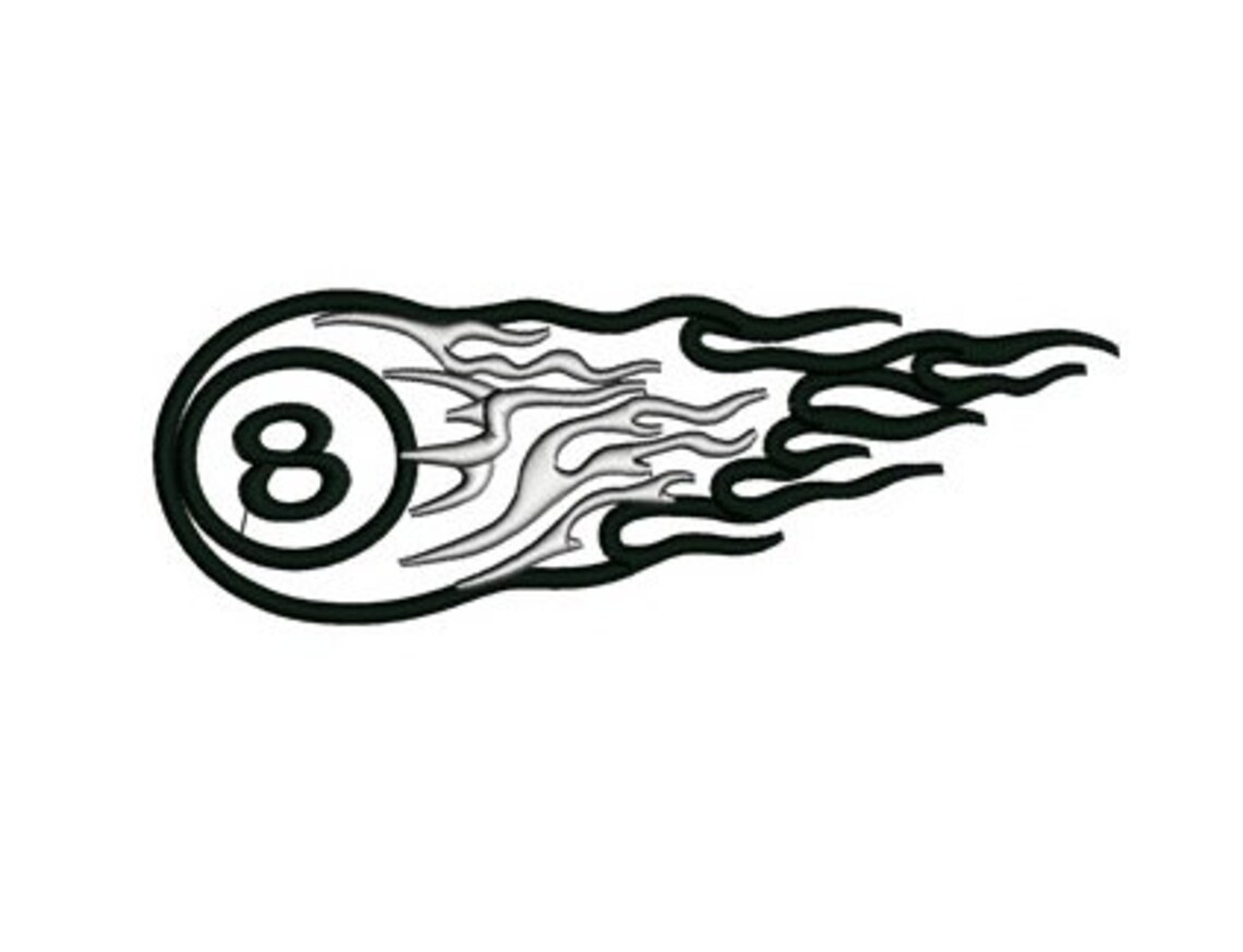 Billiard pool 8 eight Ball Applique Long Flames Machine - Etsy