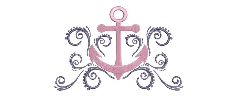 Anchors With Fancy Waves Filled Machine Embroidery Digitized - Etsy