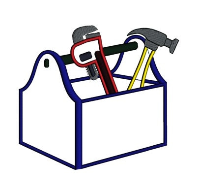 Toolbox Wrench and Hammer Applique Mechanic Handyman Machine Embroidery ...