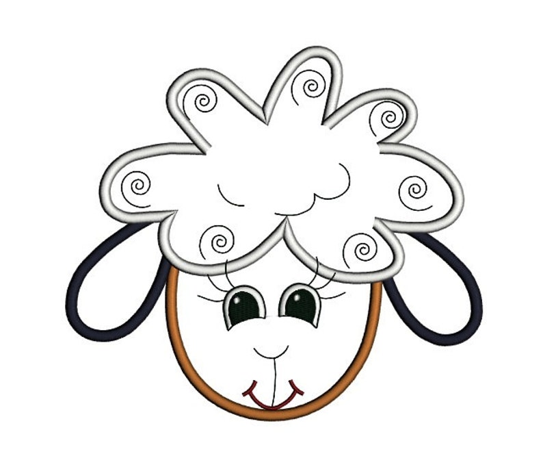 Sheep Head Applique Machine Embroidery Digitized Design - Etsy