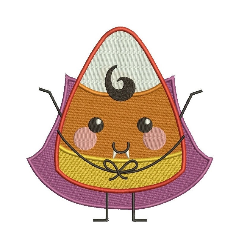 Vampire Candy Corn Halloween Filled Machine Embroidery | Etsy