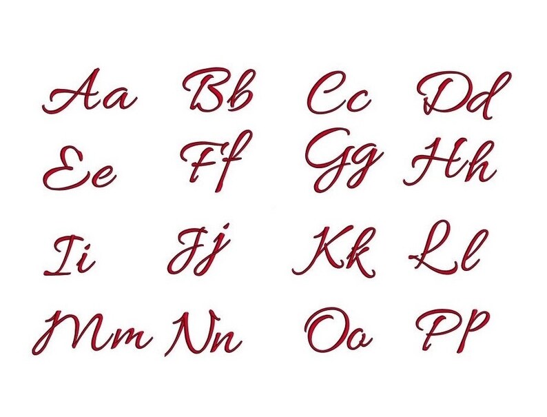 Allura Satin Script Digitized Machine Embroidery Font Upper - Etsy