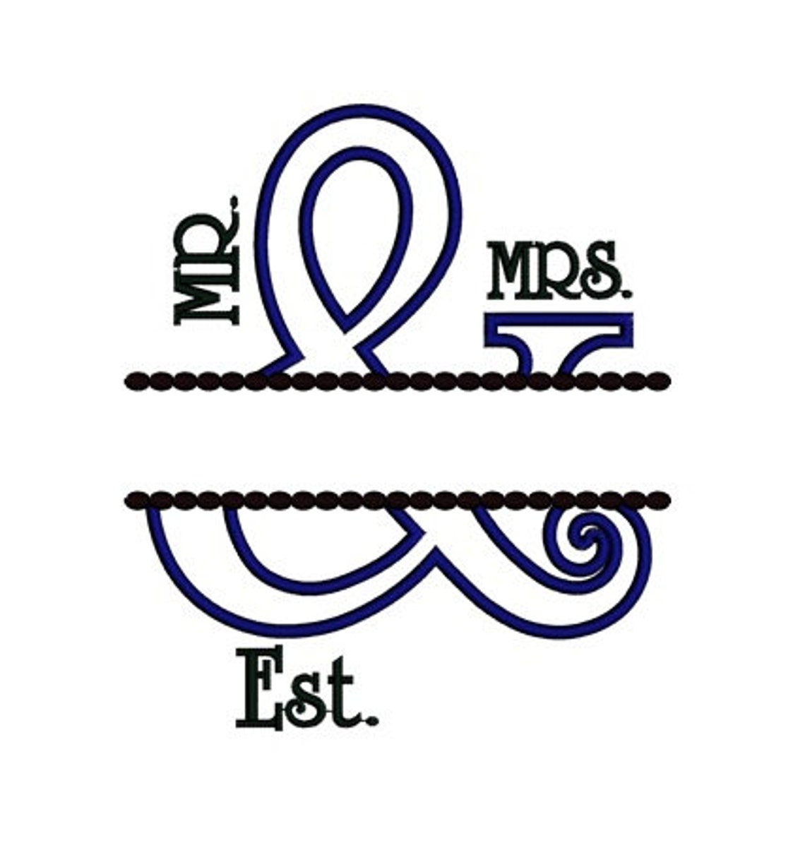 Mr & Mrs Applique Fancy Border Embroidery Digitized Design - Etsy