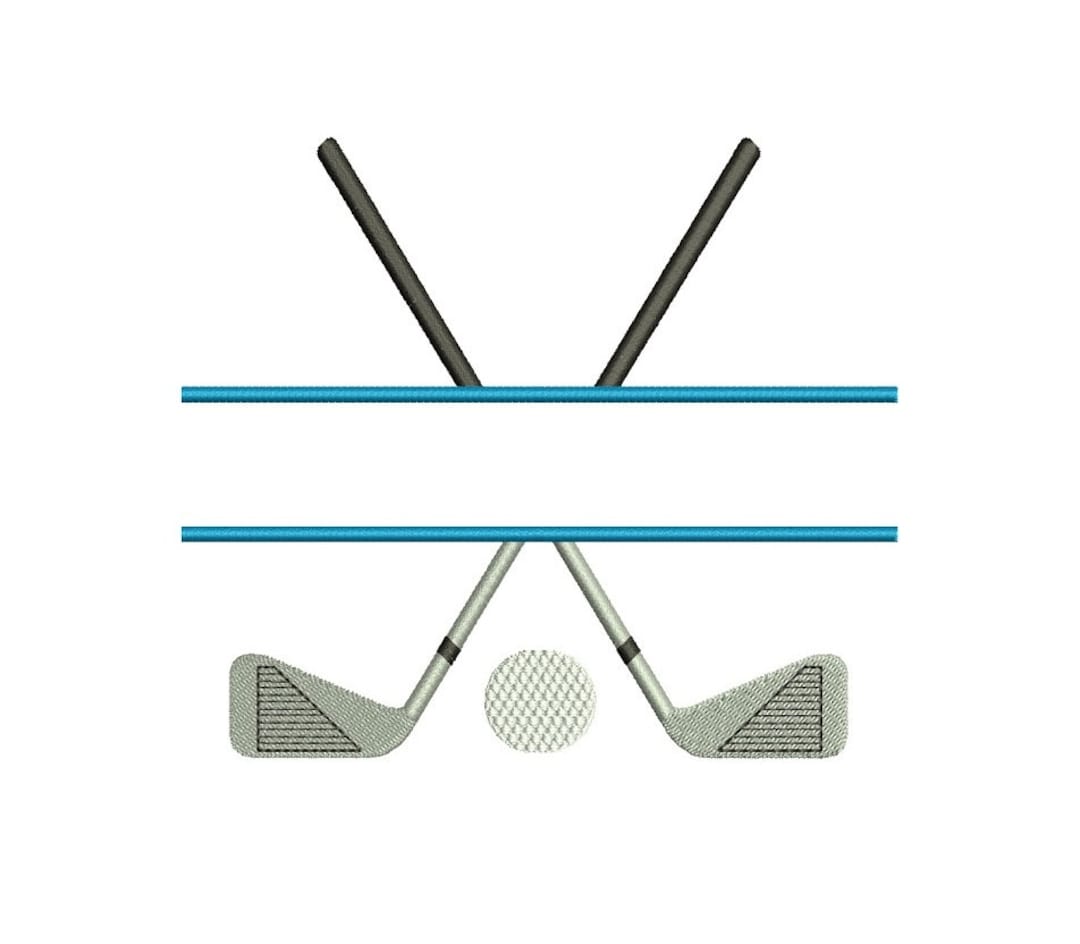Golf Club Split Machine Embroidery Digitized Design Filled Sport ...