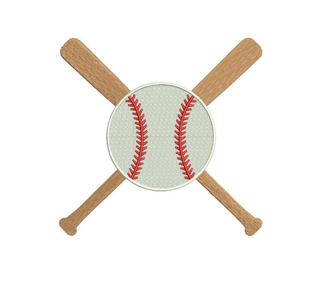 Crossed Baseball Bats And Ball