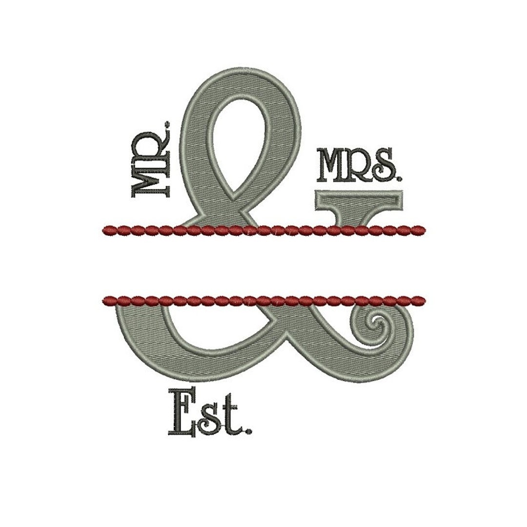 Mr & Mrs Fancy Border Filled Embroidery Digitized Design Design Pattern ...