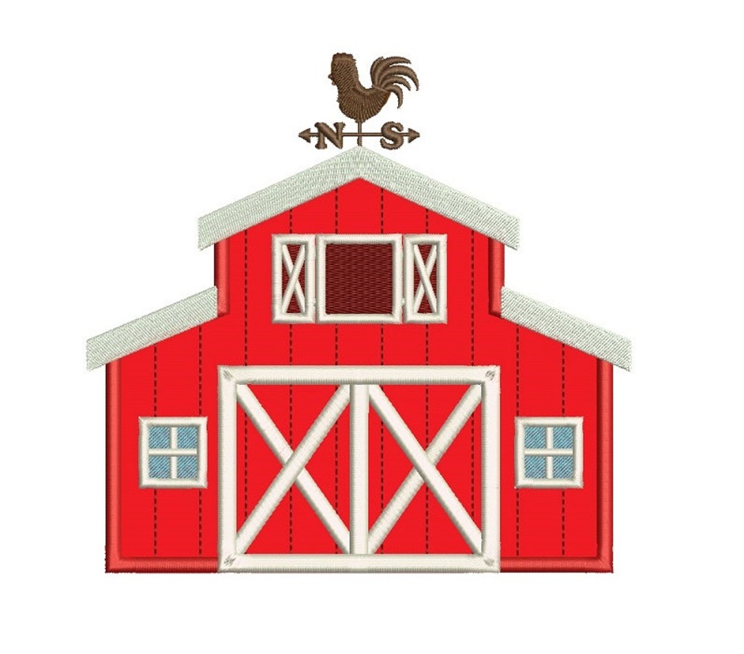 Barn Applique Machine Embroidery Digitized Design Pattern - Instant ...