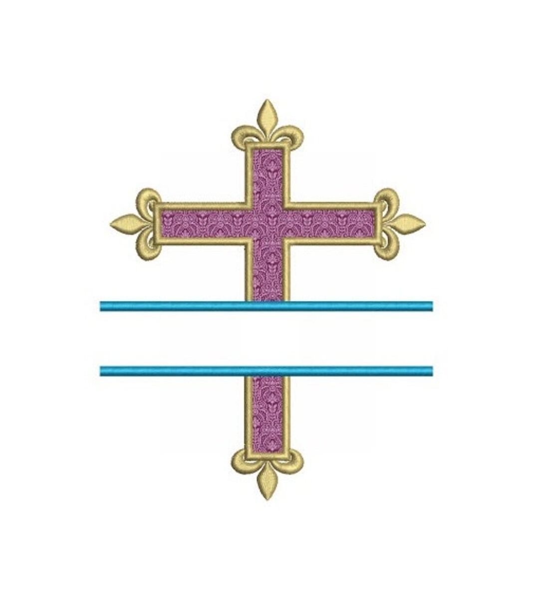 Victorian Cross Split Applique Machine Embroidery Digitized Design ...