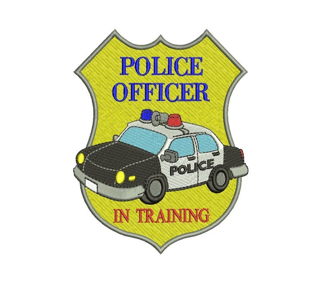Police Officer in Training Badge Embroidery Digitized Design Filled ...