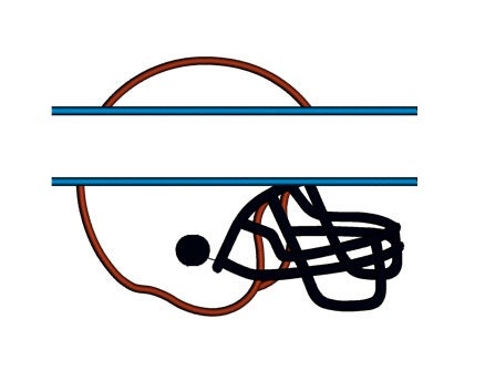 Football Helmet Split Applique Sport Machine Embroidery - Etsy
