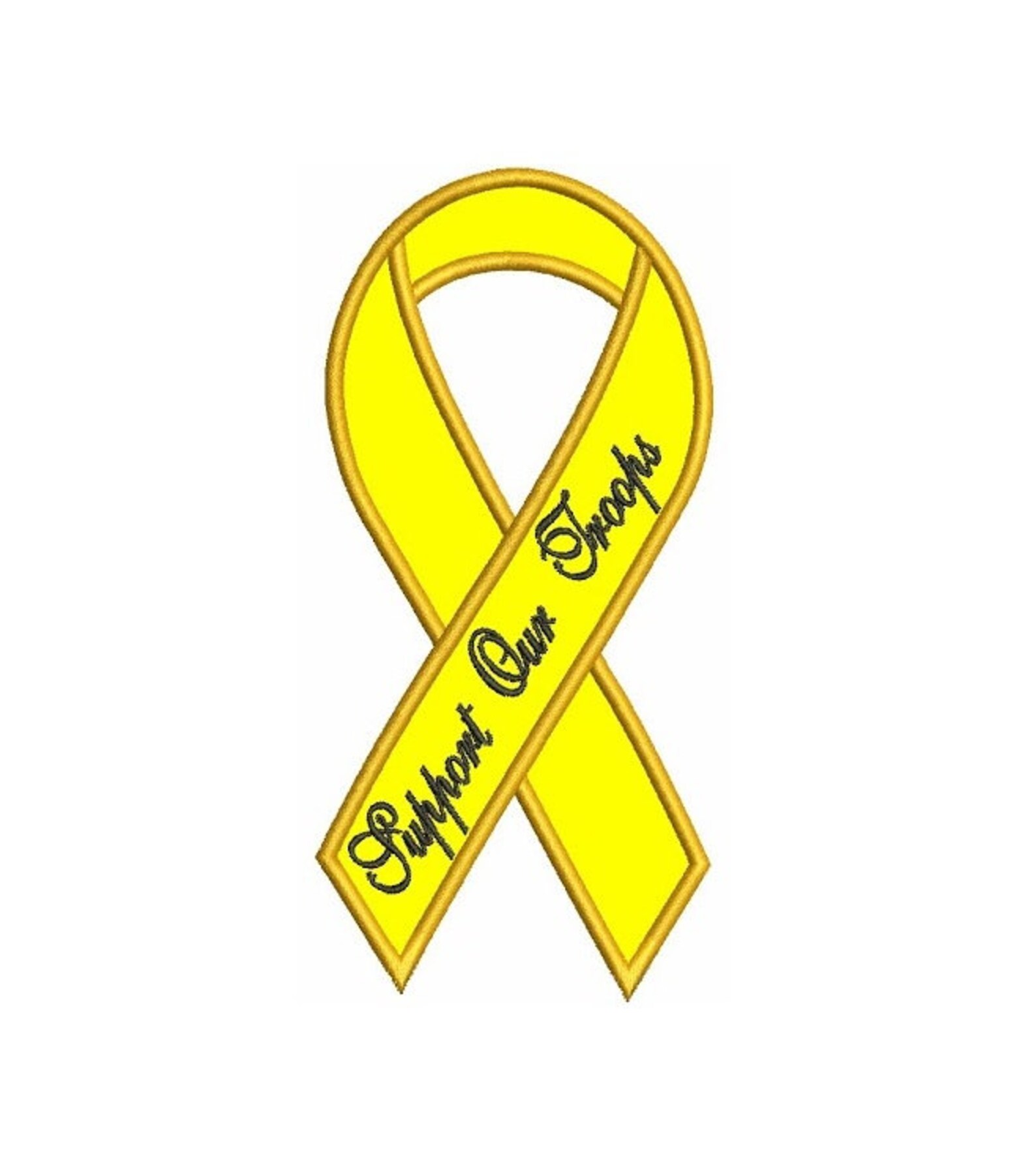Support Our Troops Yellow Ribbon Applique Machine Embroidery Digitized ...