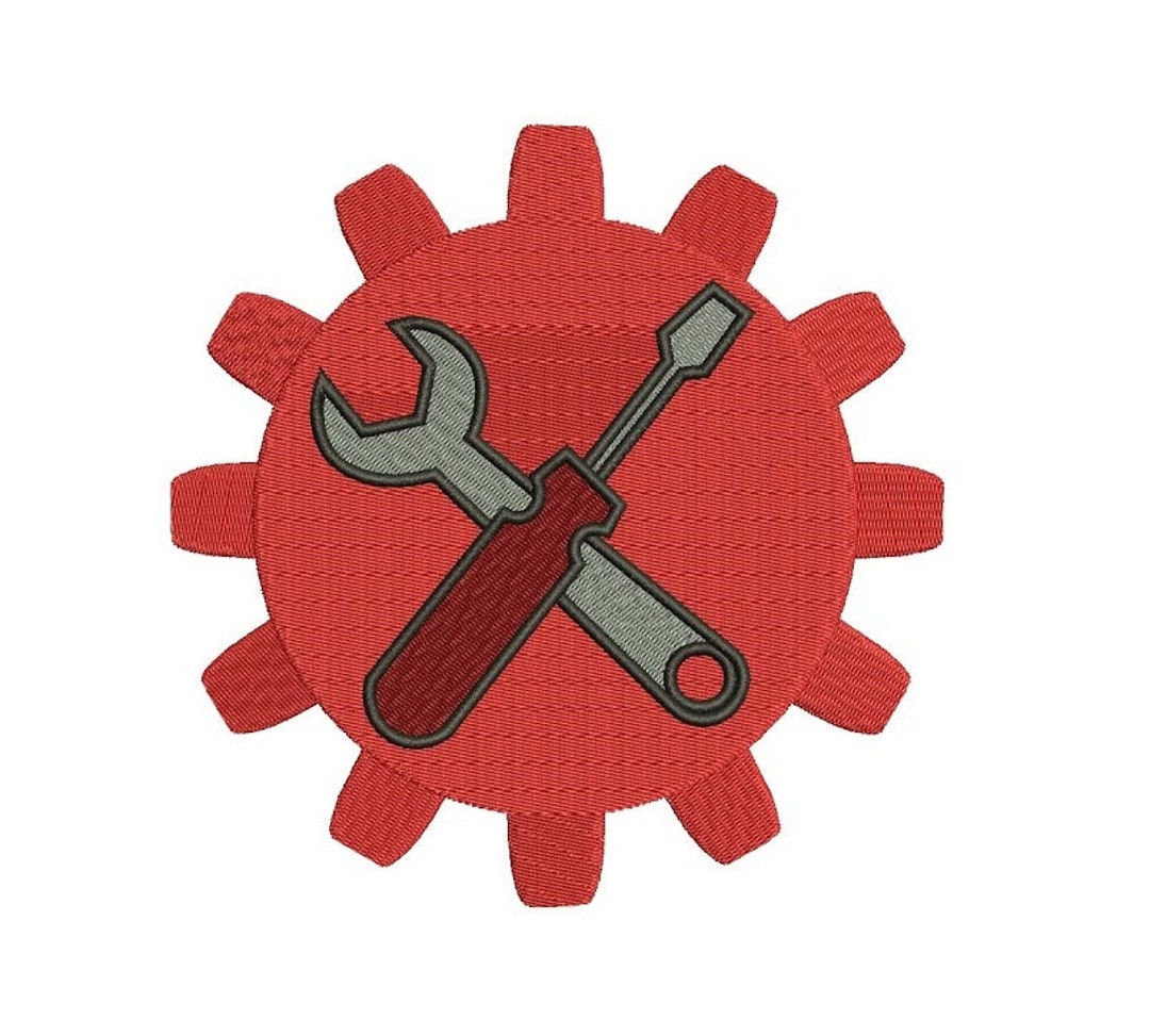 Gear With Wrench and a Screwdriver Mechanic Handyman Machine Filled ...