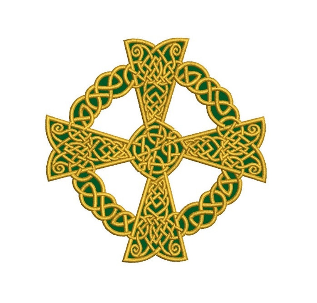 Irish Celtic Cross St Patrick's Day- Machine Digitized Design Applique ...