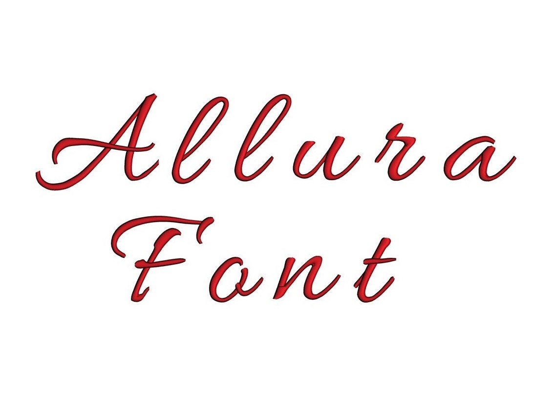 Allura Satin Script Digitized Machine Embroidery Font Upper | Etsy