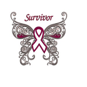 Survivor Breast Cancer Applique Butterfly With Wings Machine Embroidery ...