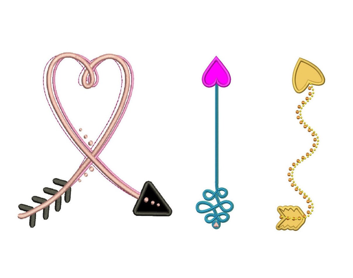 Arrow Set One Applique Machine Embroidery Digitized Design Pattern ...