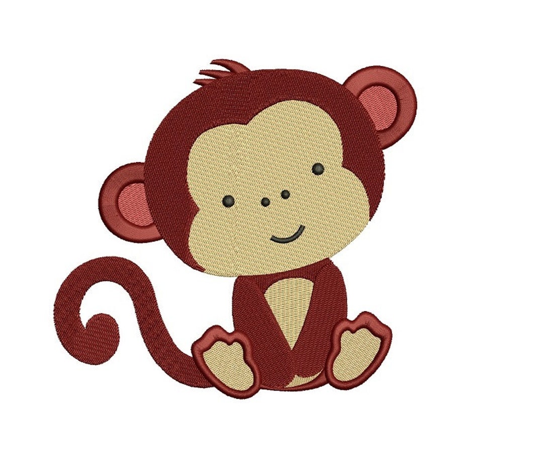 Monkey Filled Digitized Machine Embroidery Design Construction Pattern ...