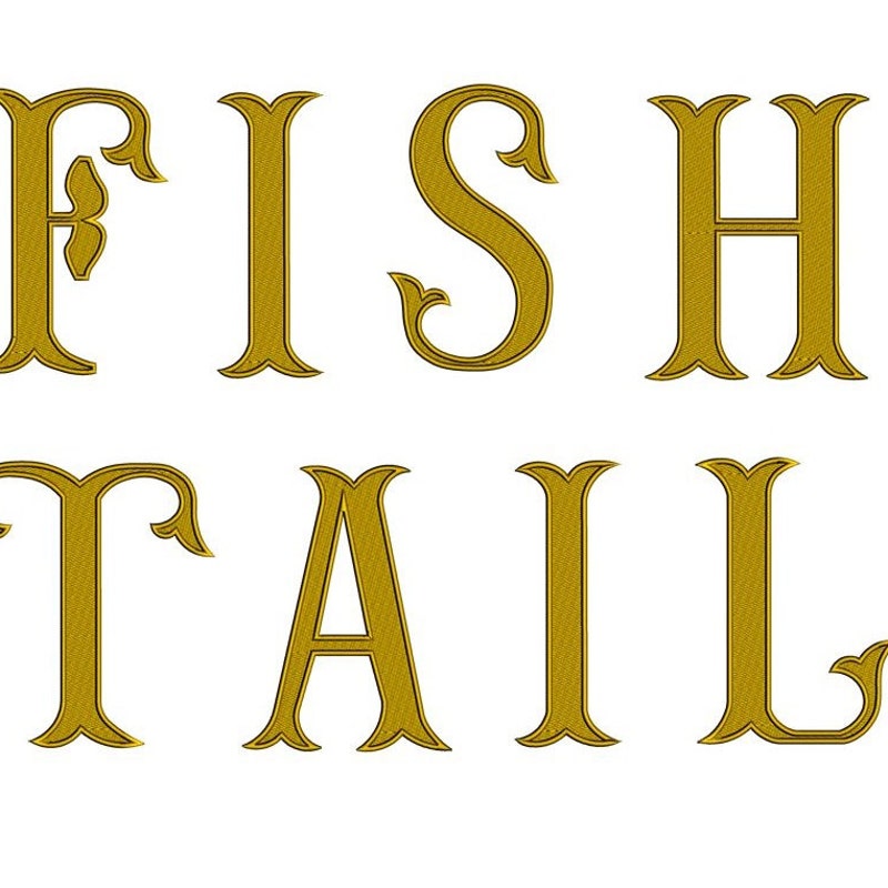 Fishtail Embroidery Font - Etsy