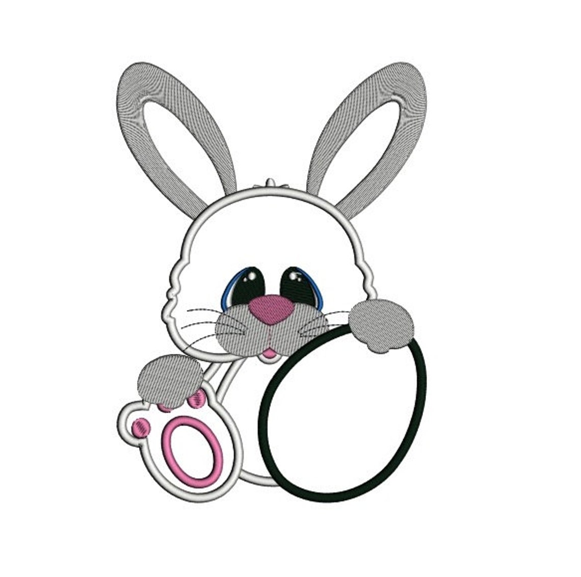 Autism Awareness Easter Bunny Egg Applique Machine Embroidery - Etsy