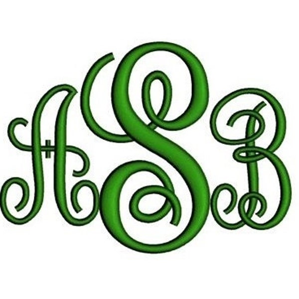 Monogram Font Embroidery - Etsy