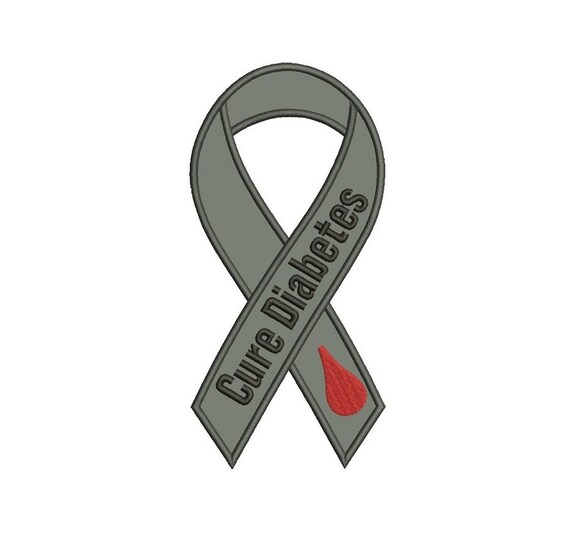 Cure Diabetes Ribbon Applique Machine Embroidery Digitized | Etsy