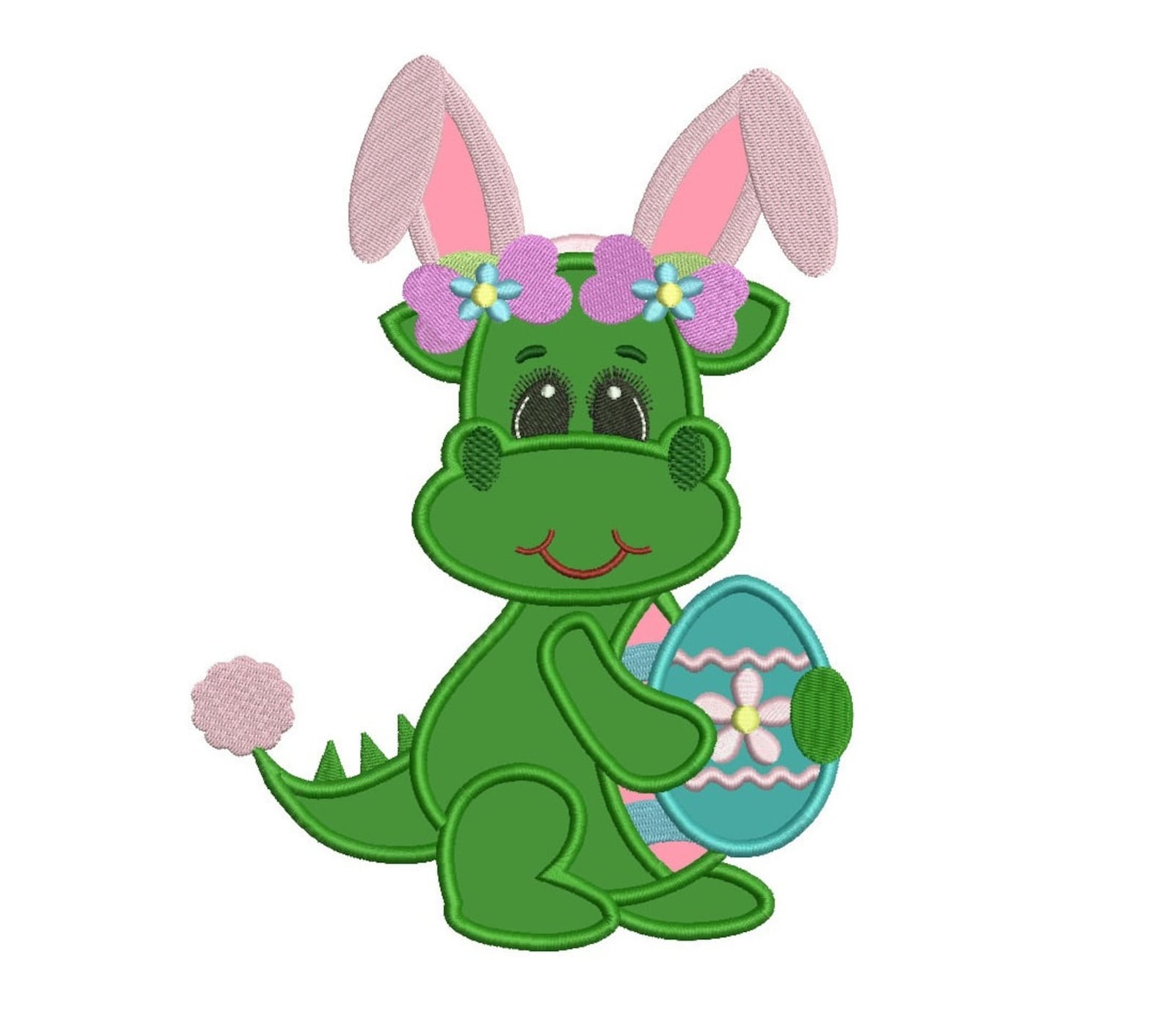 Easter Dino Bunny With Bunny Ears Applique Machine Embroidery - Etsy