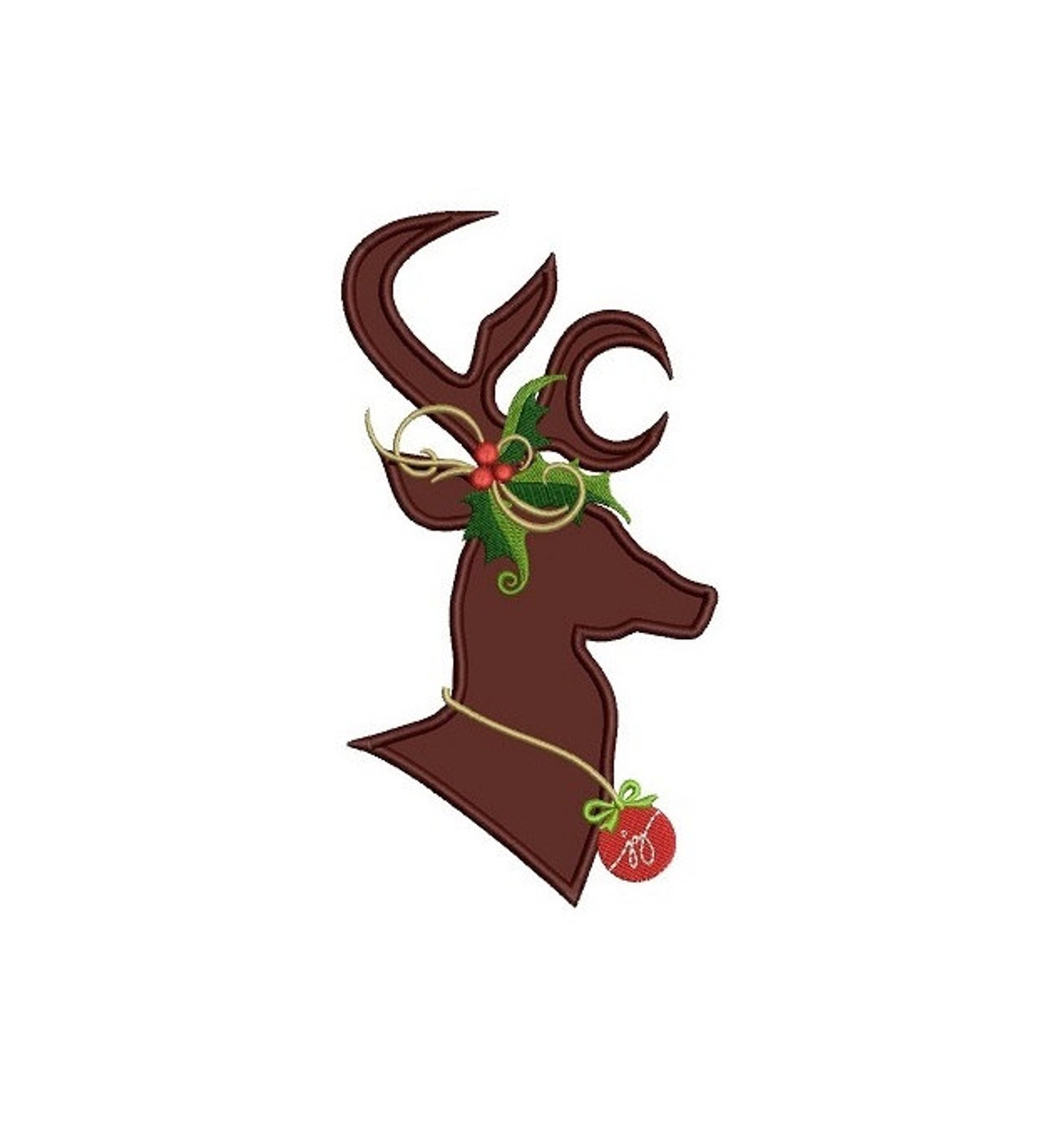 Merry Christmas Doe Hunting Applique Machine Embroidery Digitized ...