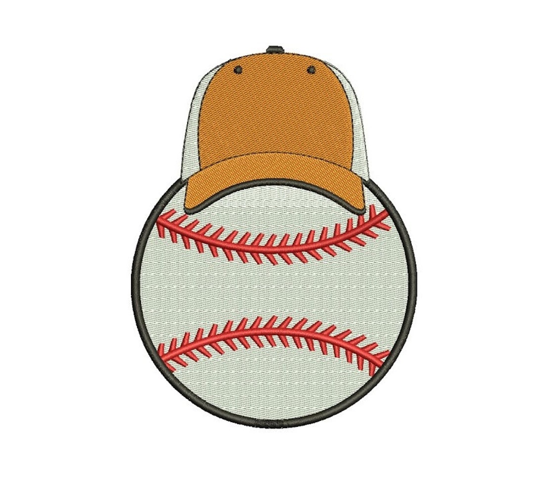 Baseball With a Hat Filled Machine Embroidery Digitized Design Pattern ...