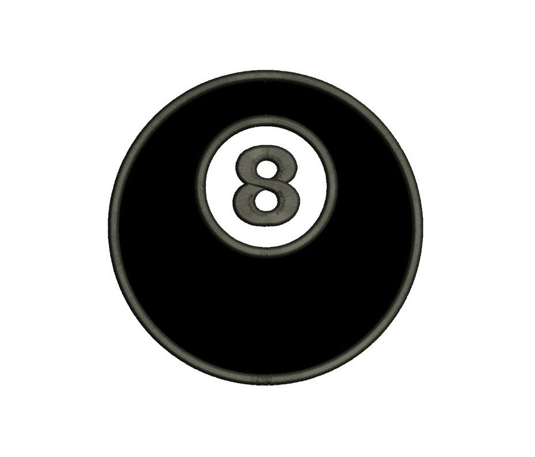 8 (eight) Ball Billiard (pool) Applique Machine Embroidery Digitized ...