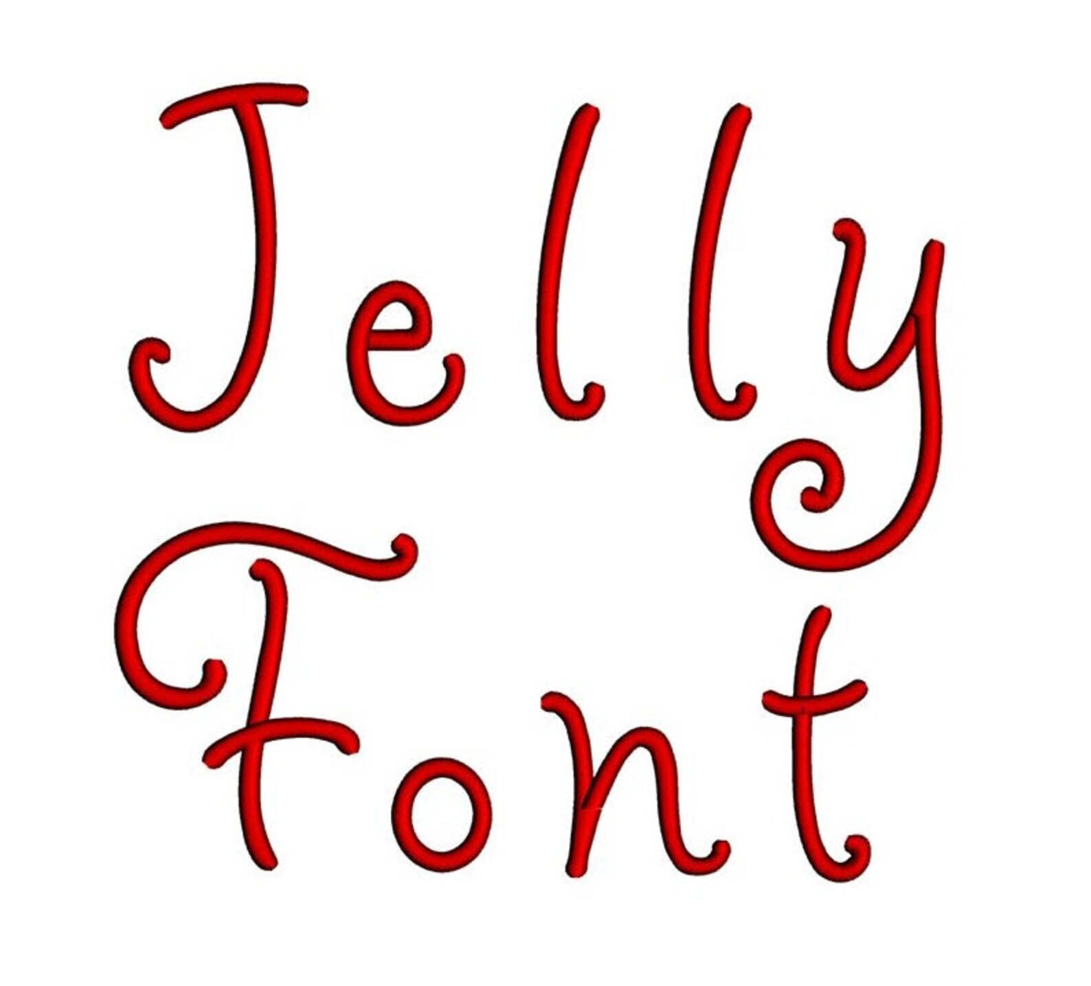 Jelly Bean Satin Script Digitized Machine Embroidery Font | Etsy
