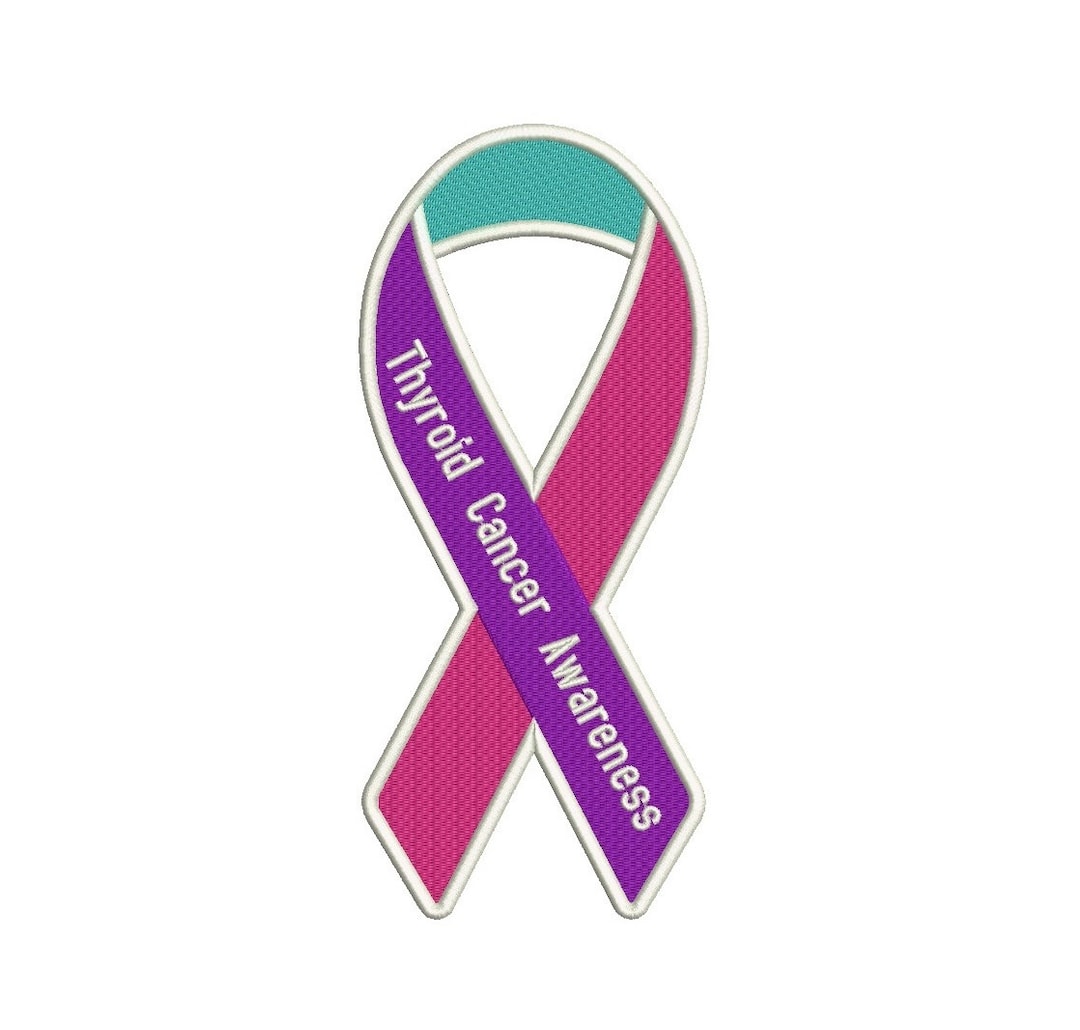 Thyroid Cancer Awareness Ribbon Machine Embroidery Digitized Design ...