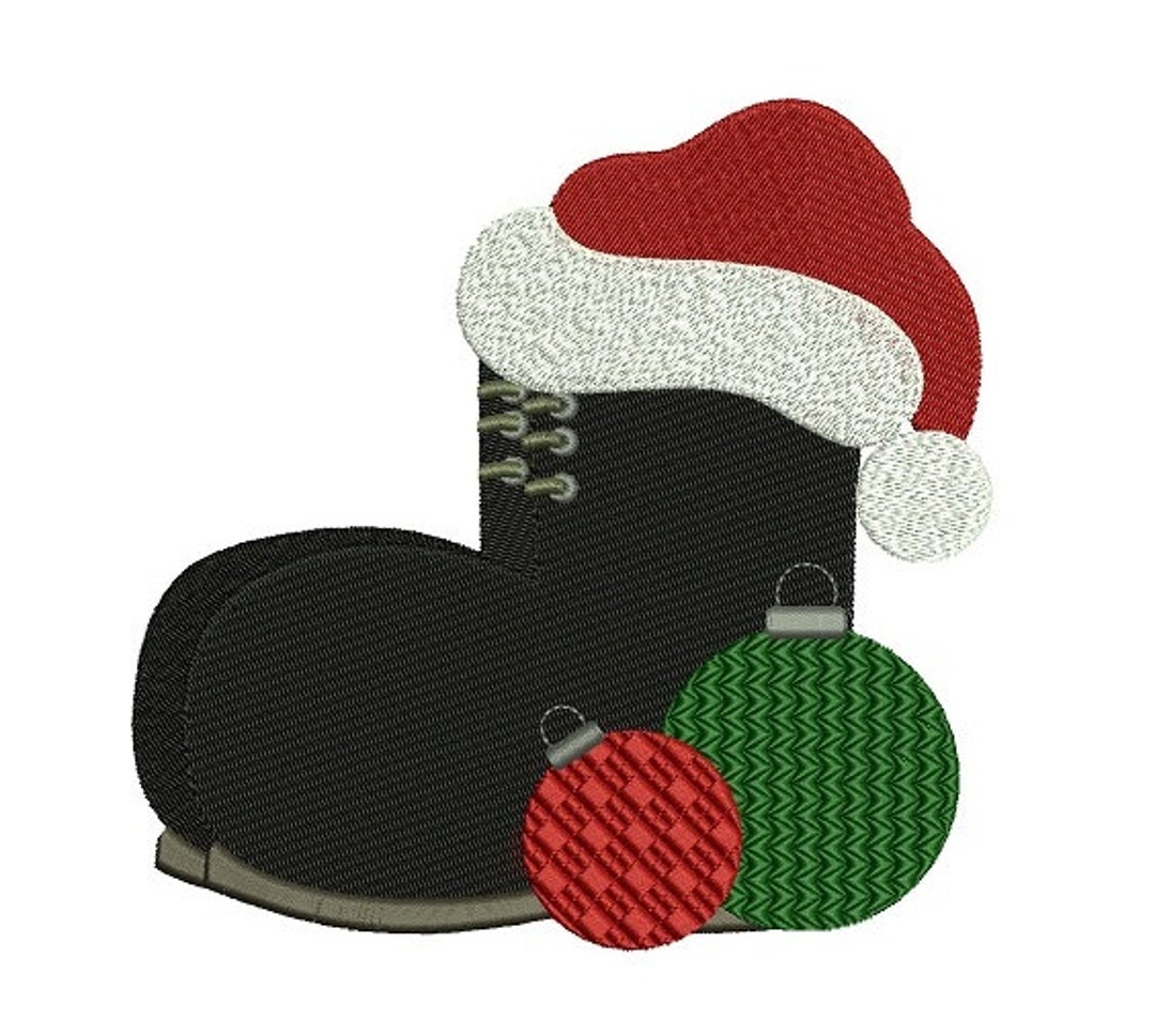 Military Christmas Boot Applique Machine Embroidery Digitized Design ...